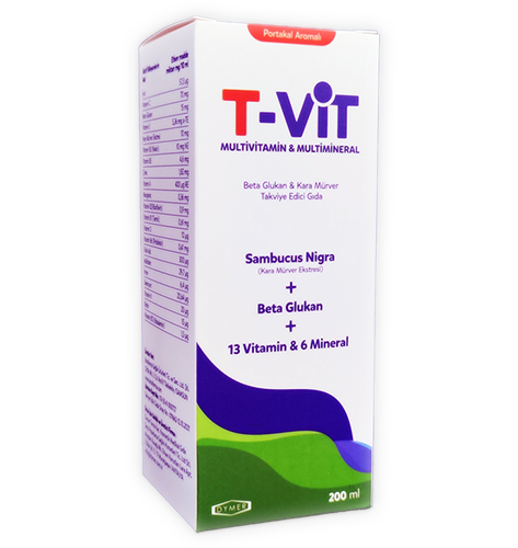 T-VİT MULTİVİTAMİN & MULTİMİNERAL 200 ML 1 ADET – Xompras